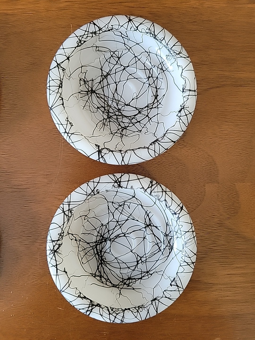 Vintage Hazel Atlas Spaghetti Drizzle Black Milk Glass Coasters Set Of ...