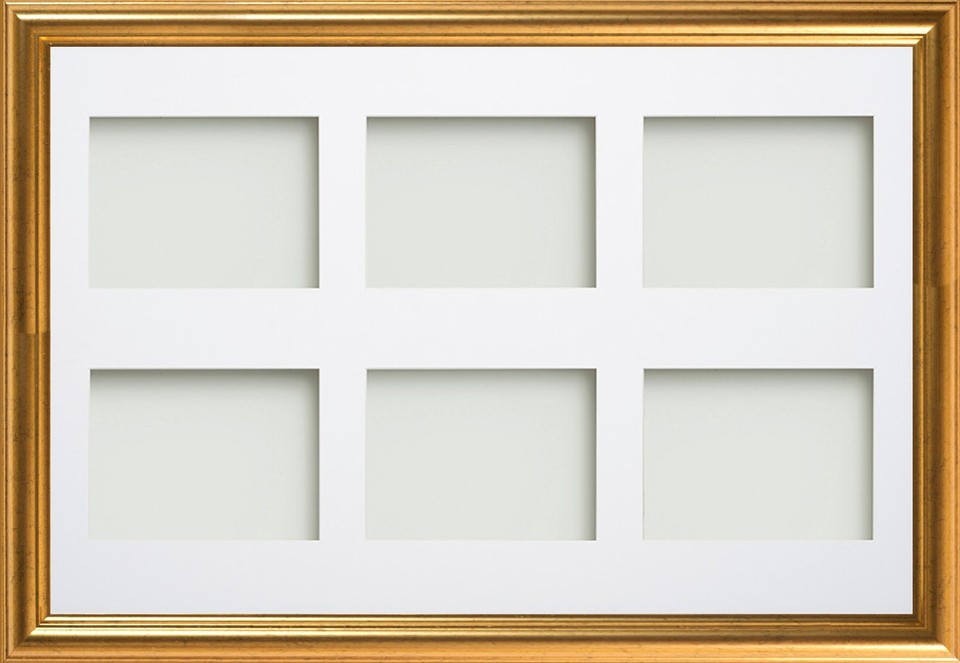 Multiple Photo Picture Frames Eldridge Gold With Multi Aperture Collage ...