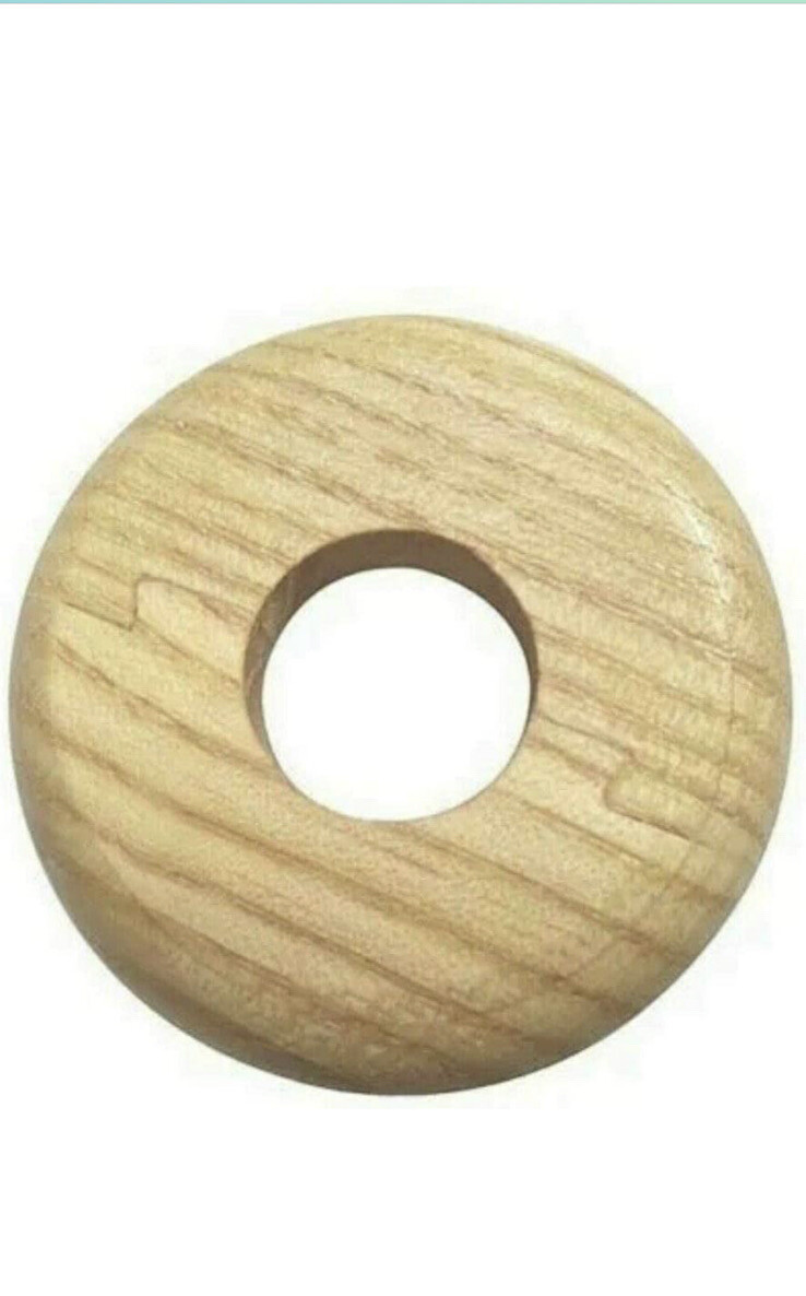 2pc 15mm SOLID OAK COLOUR WOODEN WOOD RADIATOR PIPE COLLARS COVER FLOOR ...