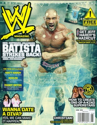 BATISTA WWE Wrestling Magazine June 2009 w/BATISTA Poster JEFF HARDY ...