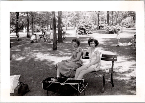 Beautiful Leggy Sexy Legs Women at the Park Risqué Snapshot 1950s ...