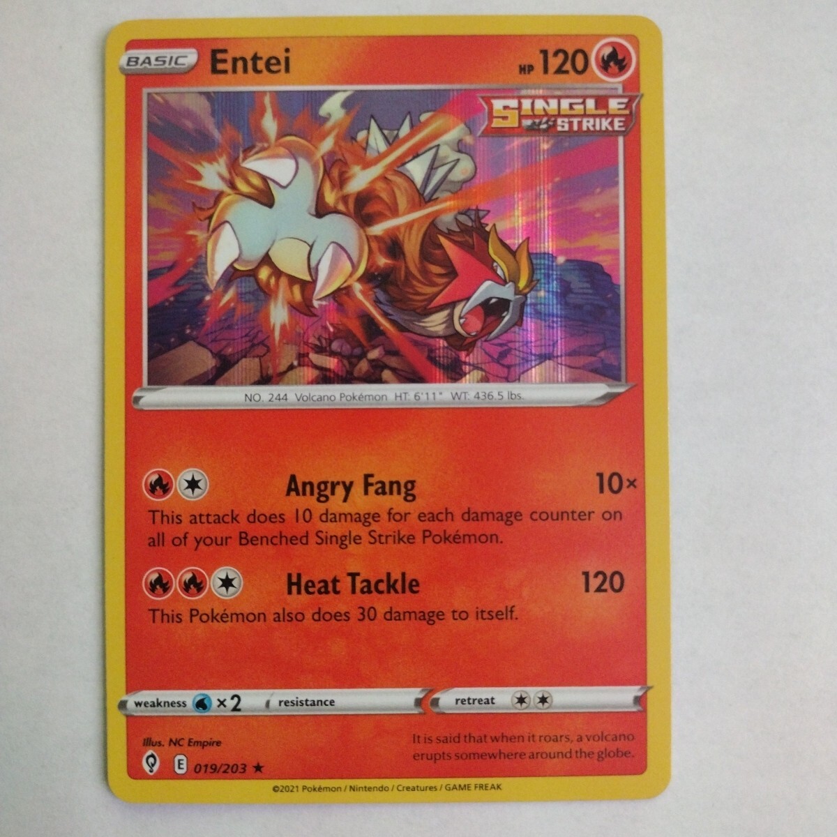 Entei 19/203 Evolving Skies Holo Rare Pokemon Pokémon - Same Day ...