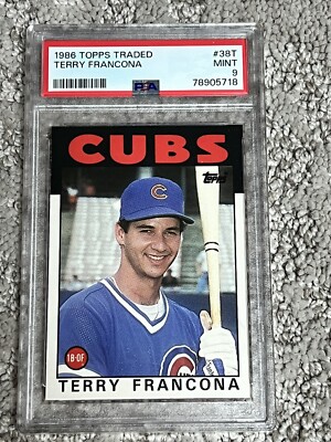 PSA 9 MINT BASEBALL CARD 1986 TOPPS TRADED TERRY FRANCONA CHICAGO CUBS ...