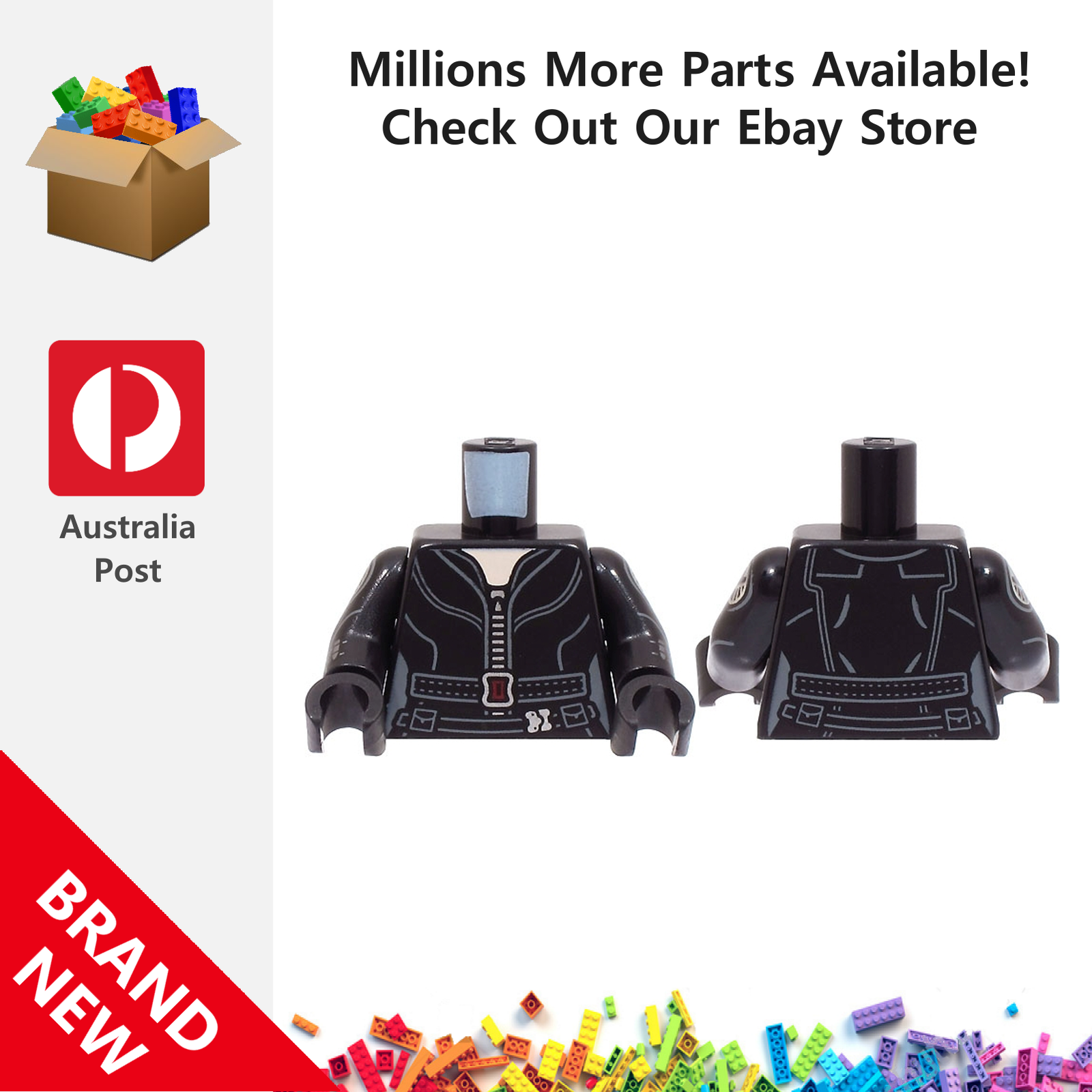 Genuine LEGO™ Black Torso Female Suit with Silver 973 6434272 New ...