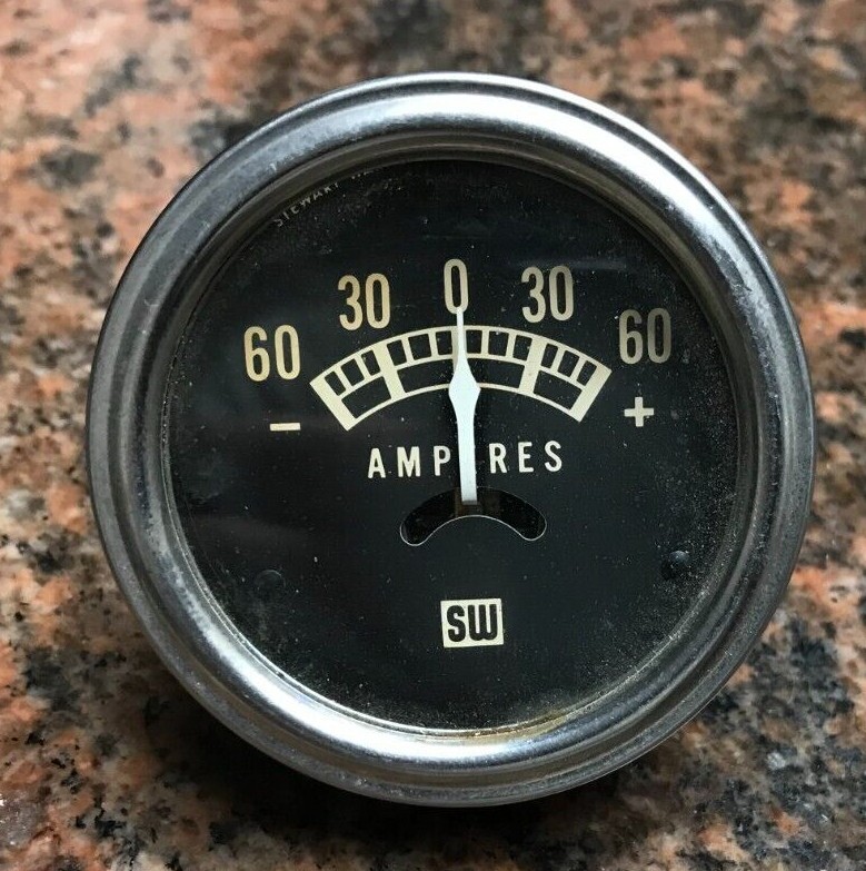 VINTAGE STEWART WARNER AMP AMPHERES 2" GAUGE - 60 0 + 60 | eBay
