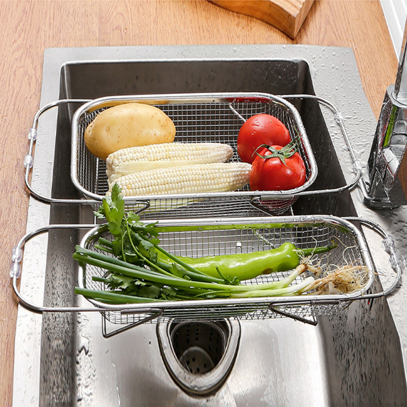 Food-safe Sink Strainer Durable Basket Stainless Steel Expandable ...