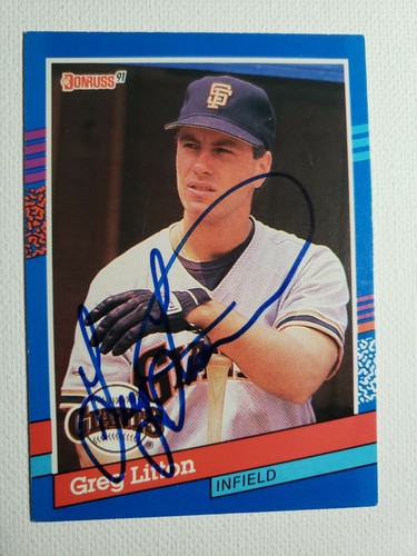 1991 Donruss Greg Litton Giants Autograph Card Red Sox Mariners Signed ...
