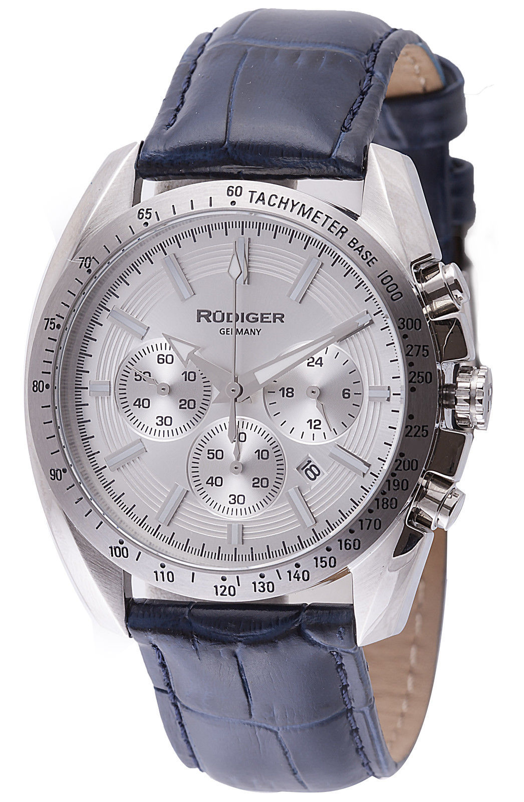 Rudiger Men's Dresden Watch R1000-04-001.3L Chronograph Tachymeter Blue ...
