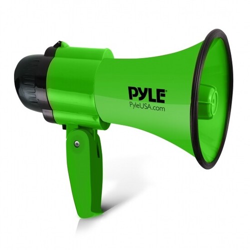 Pyle Megaphone Strap Mega Phone Green 30w Pistol Grip Loud Hailer ...