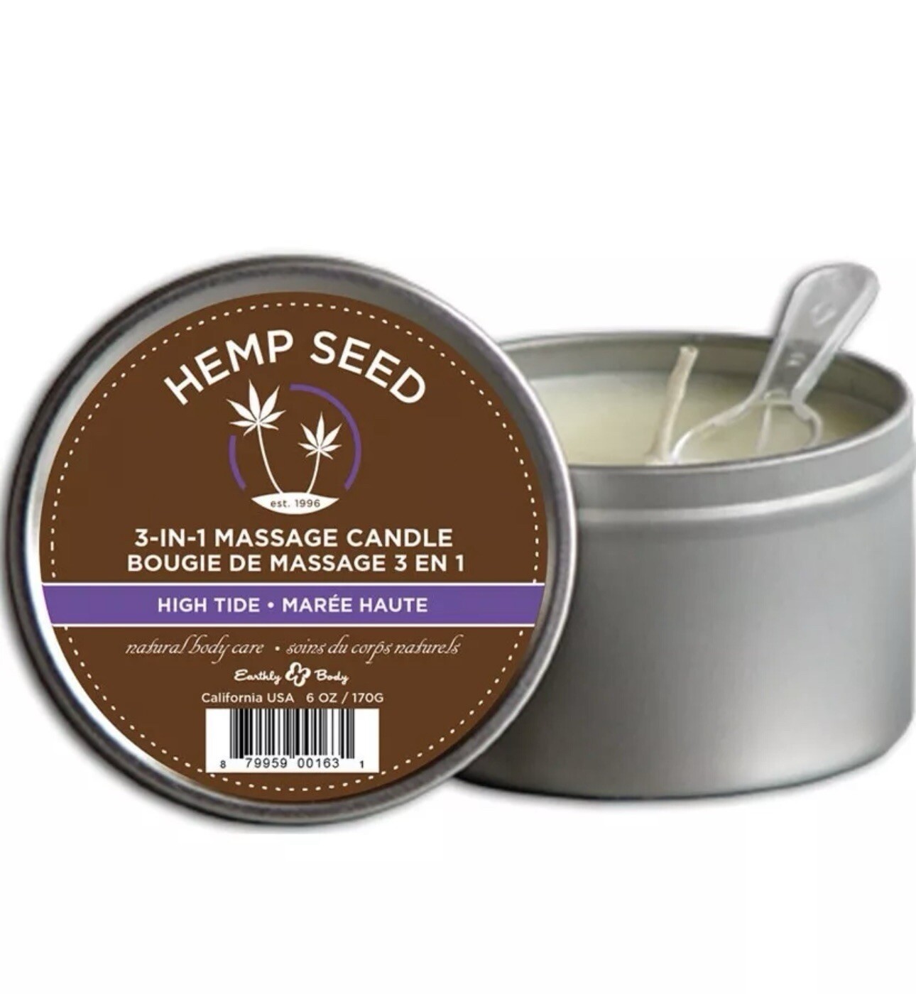 Earthly Body Hemp Seed 3-in-1 Massage Oil Candle High Tide, New | eBay