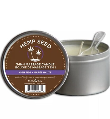 Earthly Body Hemp Seed 3-in-1 Massage Oil Candle High Tide, New | eBay