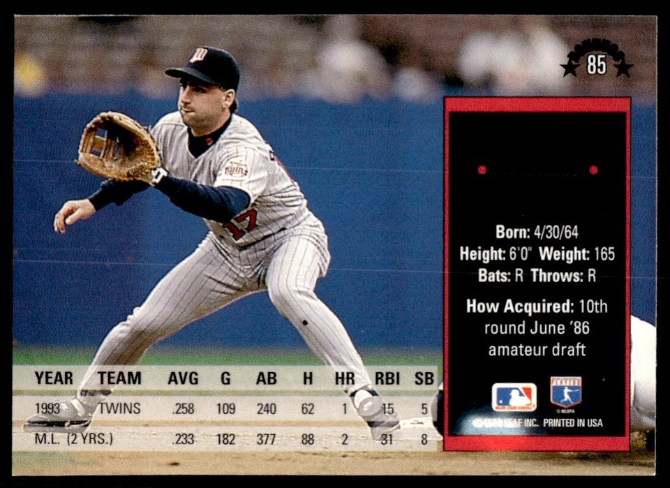 Jeff Reboulet #85 Minnesota Twins 1994 Donruss Baseball Card | eBay
