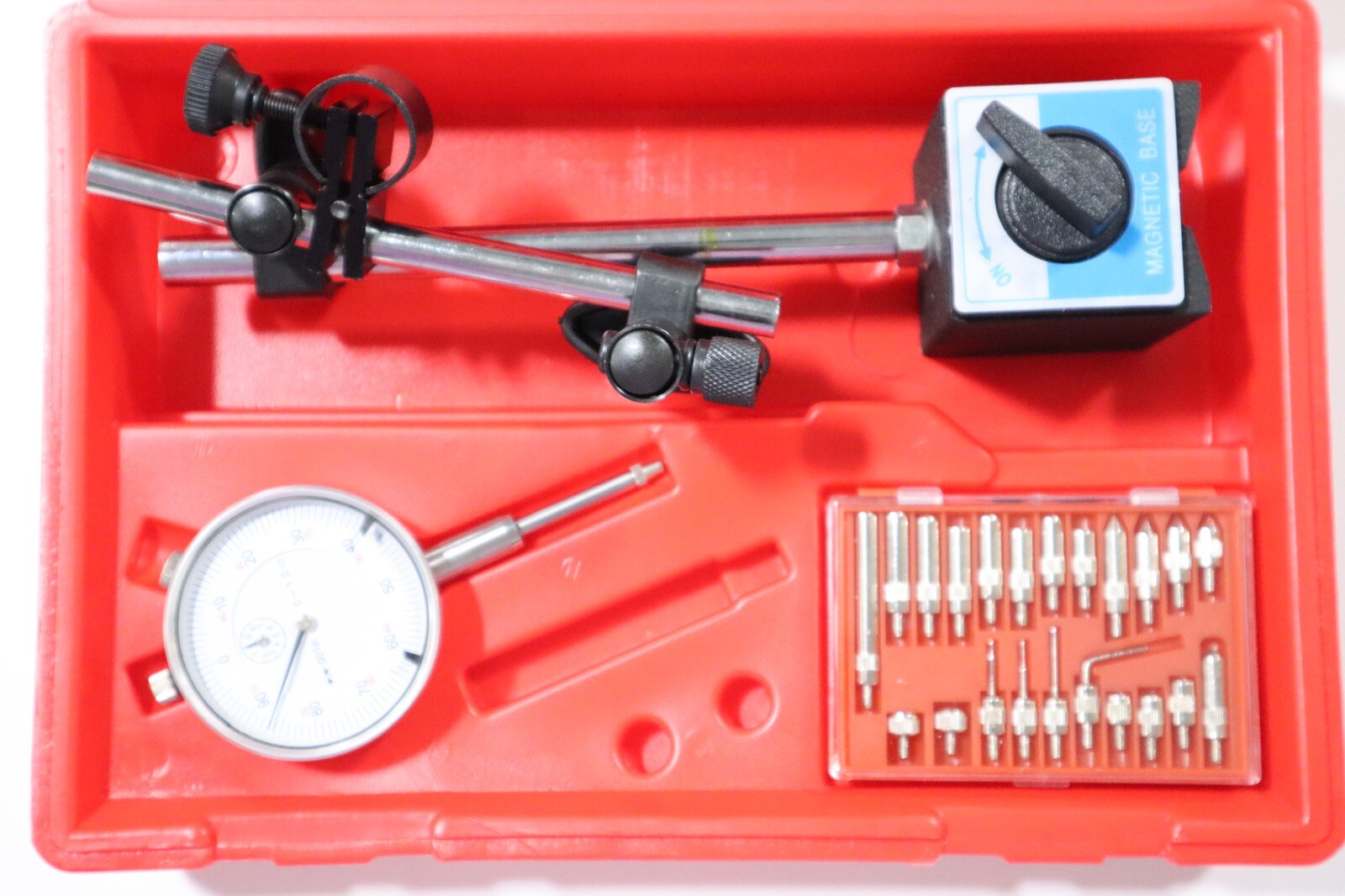 3 PIECE INSPECTION TOOL SET: MAG BASE, DIAL INDICATOR & POINT SET | eBay