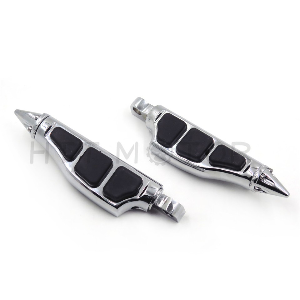 Chrome Spike Foot Pegs Mount Male Peg for Harley Dyna Softail Sportster ...