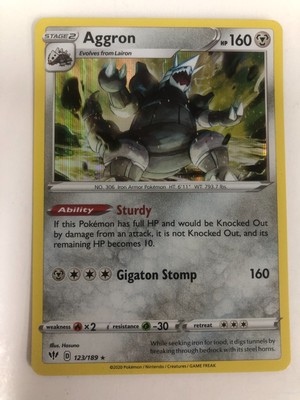 Pokemon Aggron SWSH03: Darkness Ablaze Foil 2020 NM 123/189 - Box 1 | eBay