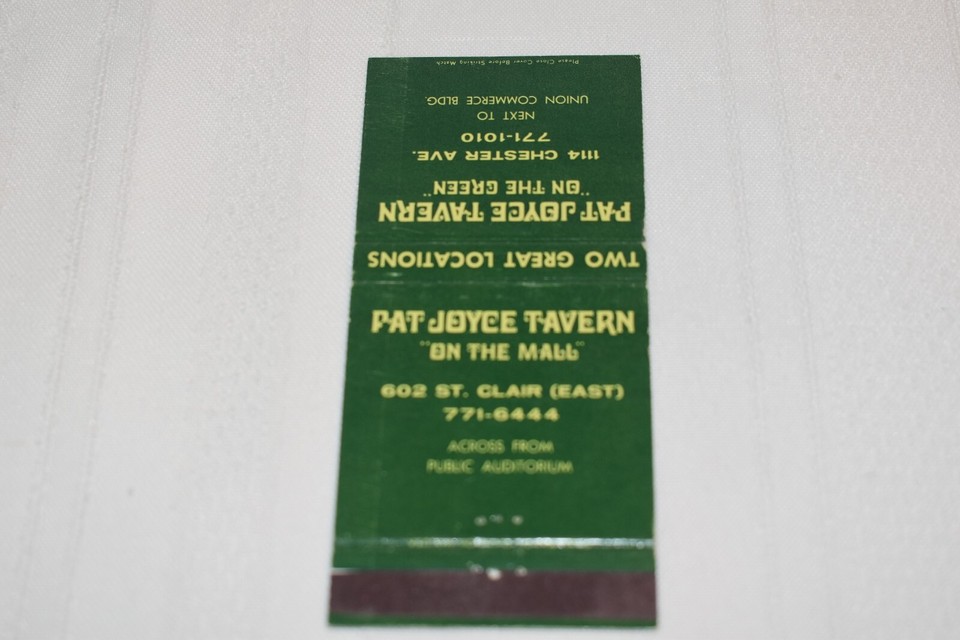 Pat Joyce Tavern Cleveland Ohio 30 Strike Matchbook Cover | eBay