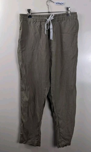 Assembly Label Beige Linen Elastic Waist Pants Size 10 | eBay