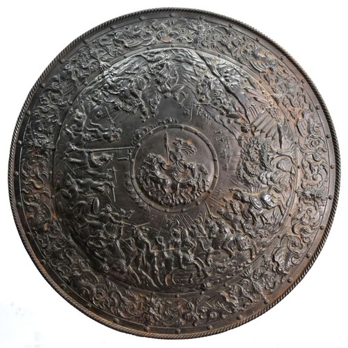 Bouclier rondache style moyenâgeux époque XIXème en fonte de fer | eBay