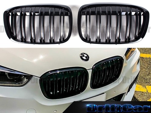 FOR 2016 2017 2018 BMW F48 X1 SUV DOUBLE SLANT GLOSSY PIANO BLACK FRONT ...