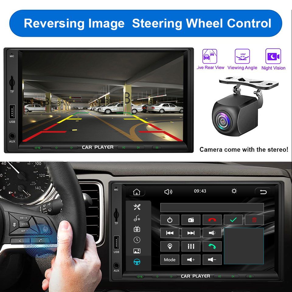 7" Car Stereo Wireless Android Auto CarPlay RDS Radio Audio In Dash Fit ...