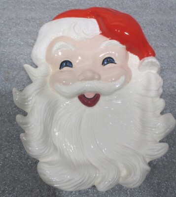 Vintage Cramer Mold Shop Ceramic Santa Plate Wall Hanging 8.5" x 7" | eBay