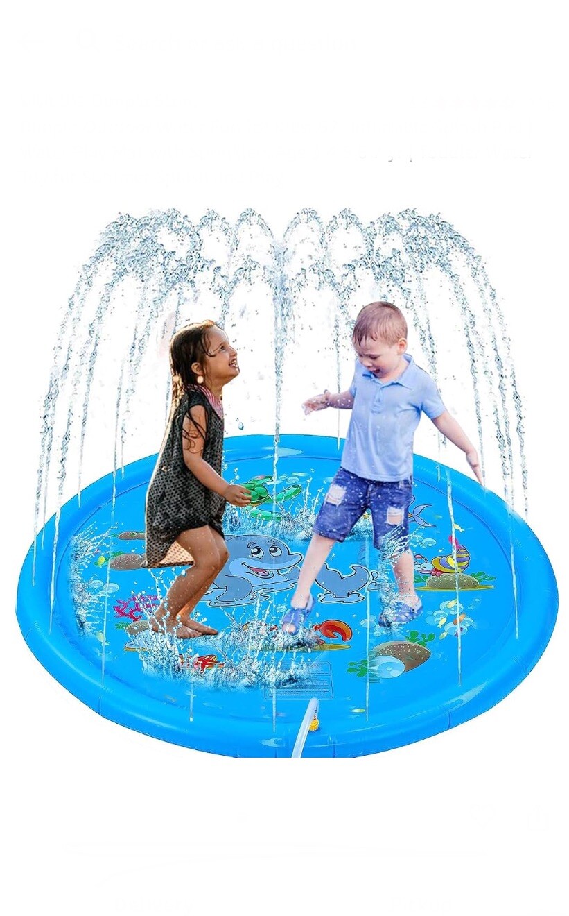 Summer Splash Pad Sprinkler/ Play Mat for Kids, Outdoor Water Toys ...