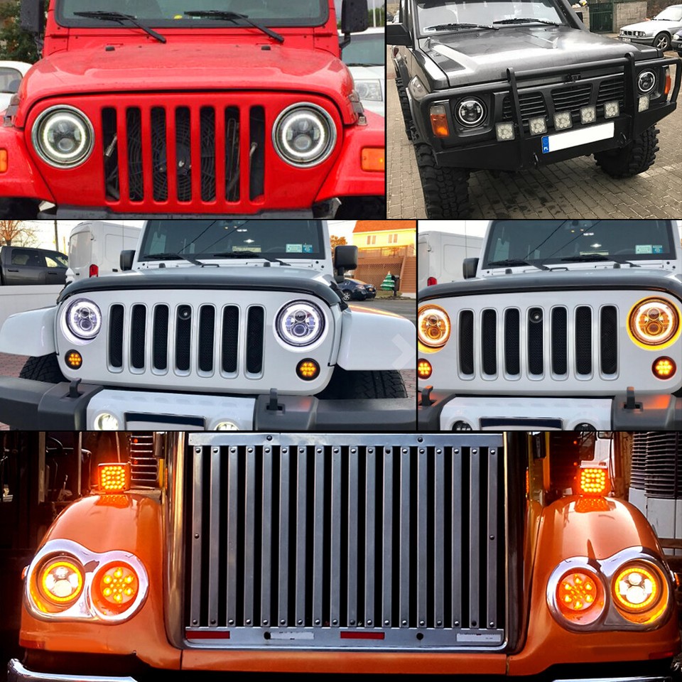 Pair 7" LED Headlight For TOYOTA LAND CRUISER FJ40 FJ45 FJ50 FJ55 FJ60 ...