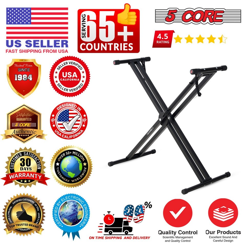 5Core Keyboard Stand Adjustable One Hand Trigger Quick Release Foldable ...