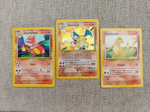 Pokémon TCG Base Set Charizard 4/102 Holo Unlimited Rare Charmeleon ...