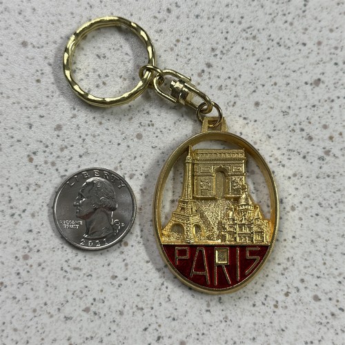 Paris France Eiffel Tower Oval Shaped Travel Souvenir Keychain Key Ring ...