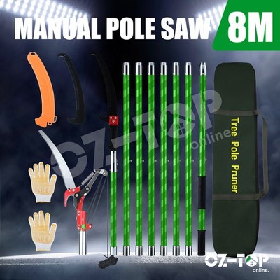 Manual Tree Branch Pruner Trimmer Extendable Pole Saw Steel Blade ...