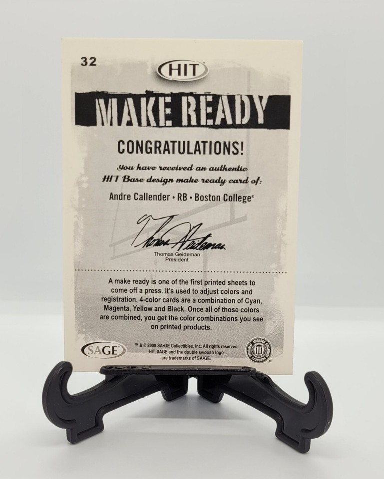 2008 Sage Hit Andre Callender Make Ready Cyan RC /50 #32 | eBay