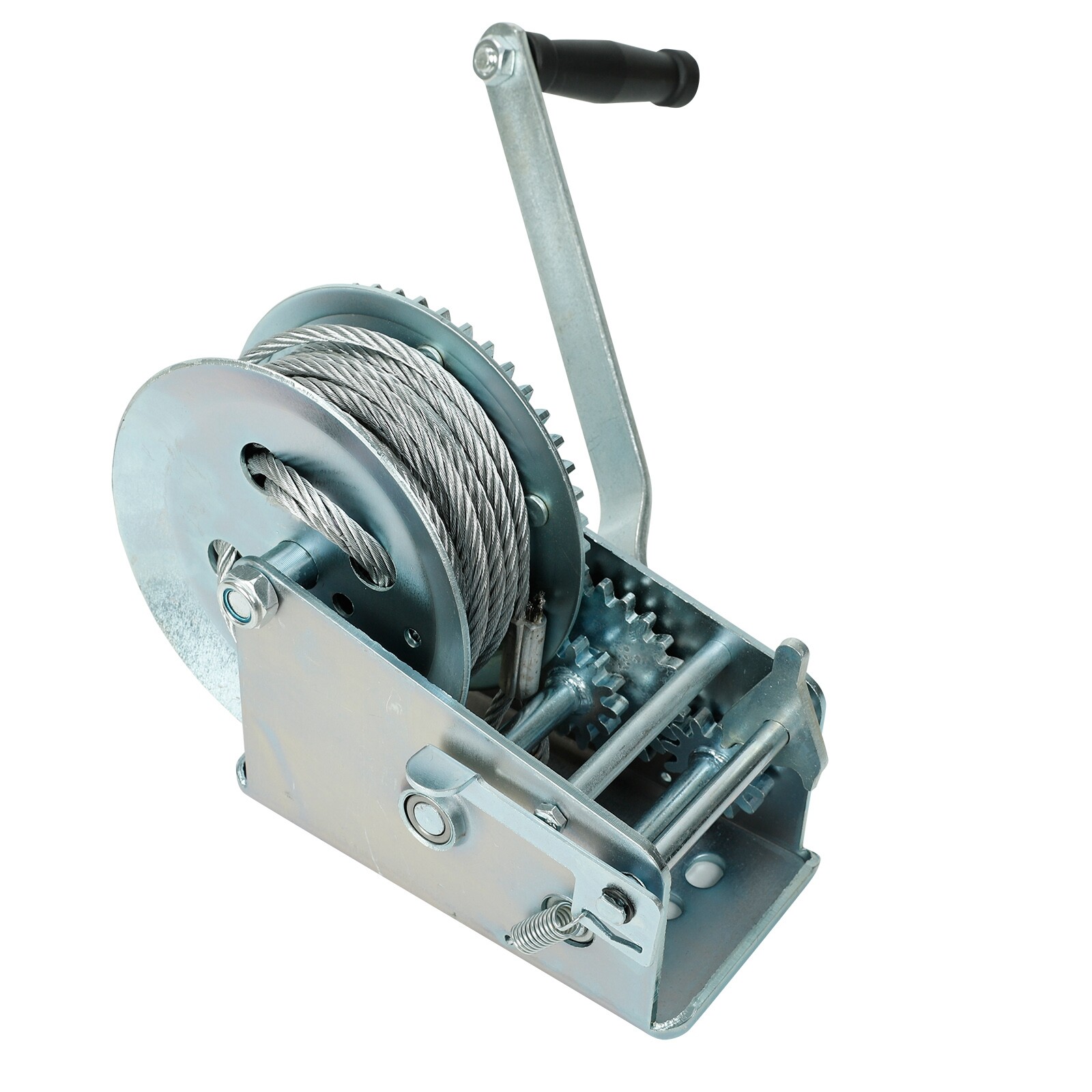 Heavy Duty 3500LBS Hand Winch Hand Crank 2 Gear Steel for ATV Trailer ...