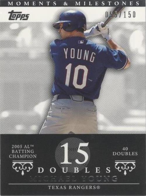 2007 Topps Moments & Milestones - Michael Young #113-15 2005 AL Batting ...