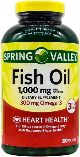 Spring Valley - Fish Oil 1000 mg, 300 Softgels | eBay