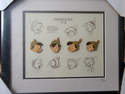 Pinocchio Model Sheet Framed Pin Set With COA | eBay