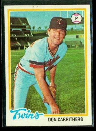 Vintage 1978 TOPPS Baseball Trading Card #113 DON CARRITHERS Minnesota ...