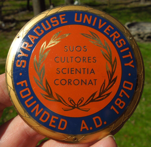Brass Syracuse University Crest Grill / Radiator Emblem Badge Logo ...