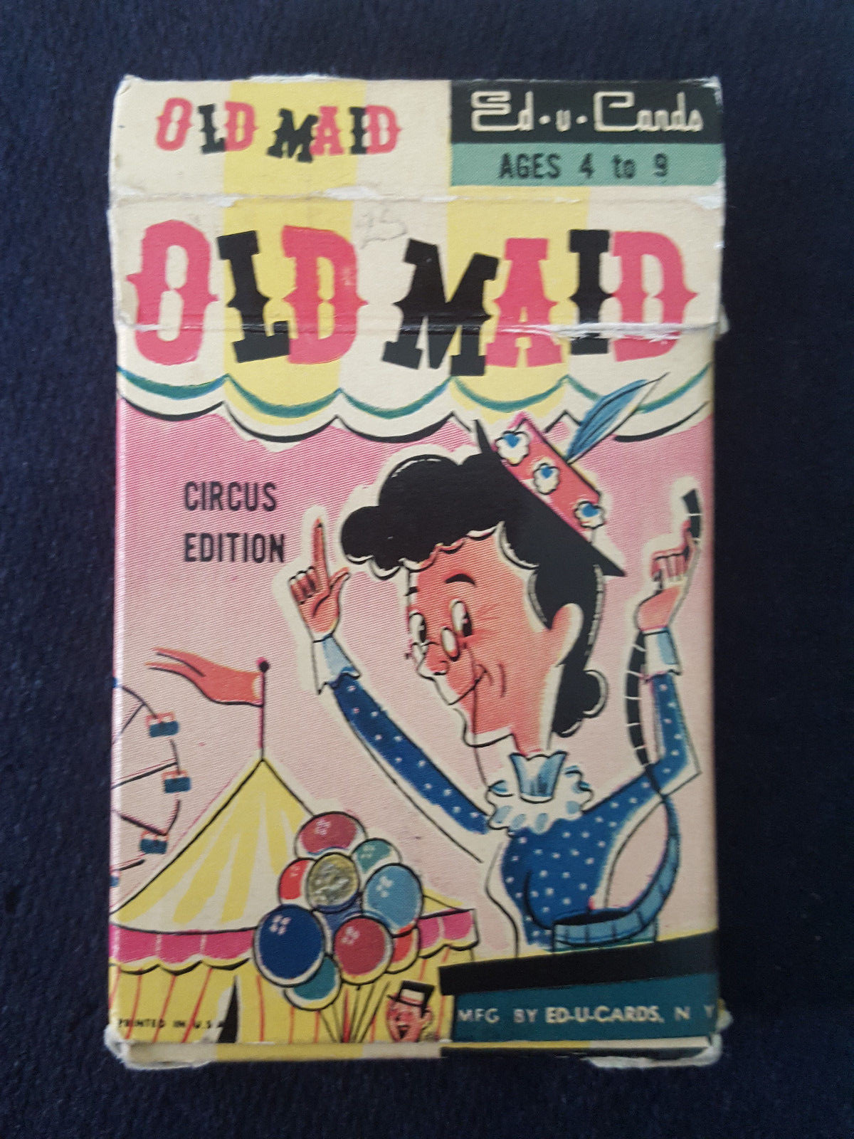 1950s Old Maid Playing Cards Circus Edition, Full Deck, by Ed-U-Cards ...