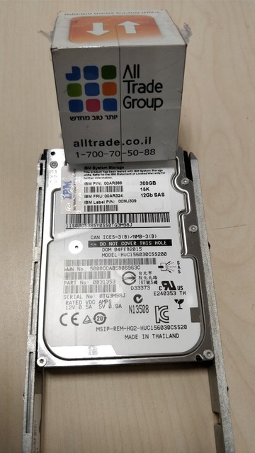 2076-AHE1 / 00AR324 / 00AR388 IBM 300GB 12G 15K SAS SFF HDD V7000 G2 ...