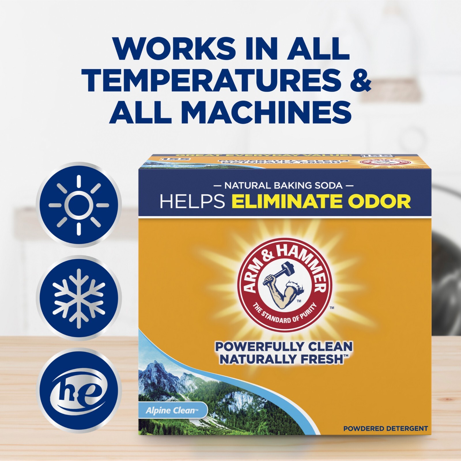 3 PACK ARM & HAMMER Powder Laundry Detergent, Alpine Clean, 9.56 lb ...
