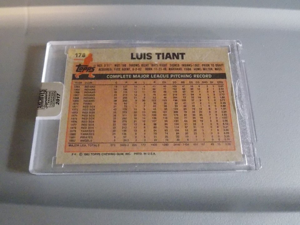 2017 Topps Archives Signature Series Luis Tiant Autograph Auto #80/99 ...