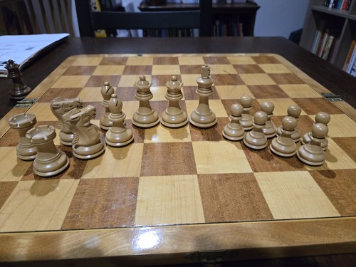 Library Chess Set For Anakysis New Boxwood & Sheesham 2.6" King | eBay
