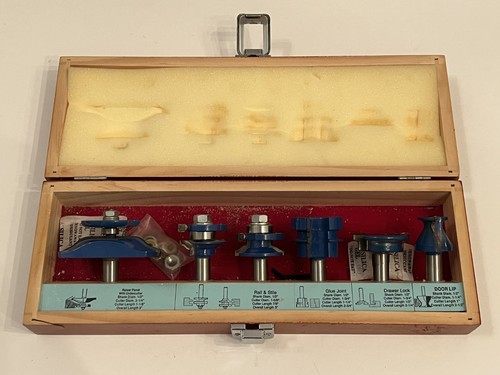 6 Woodline Raised Panel Cabinet Router Bit Set Carbide Tip 1/2” Shank ...