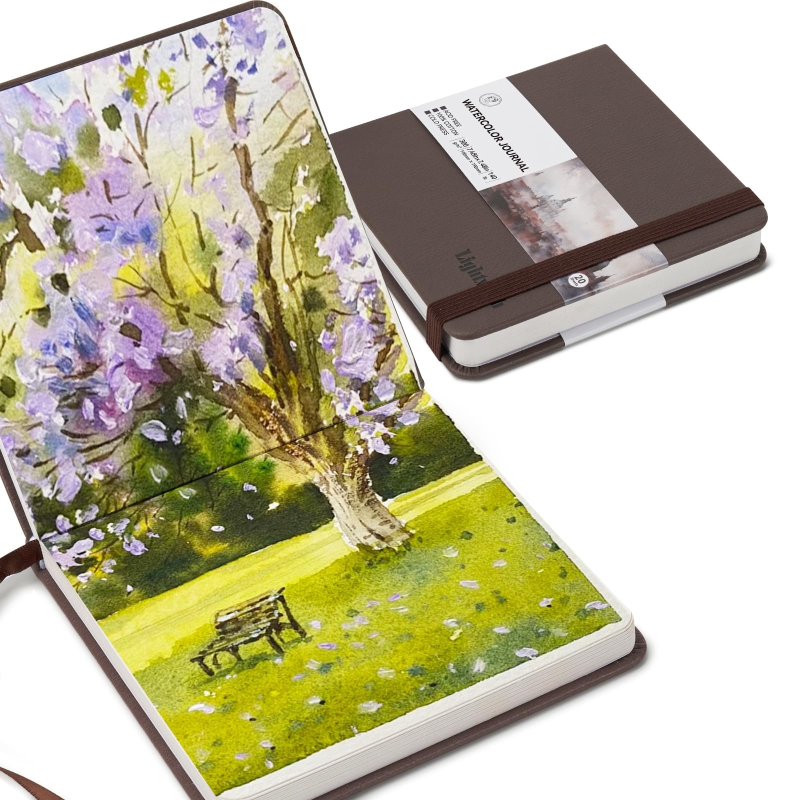 Square Watercolor Journal, 100% Cotton Cold Press Watercolor Paper ...