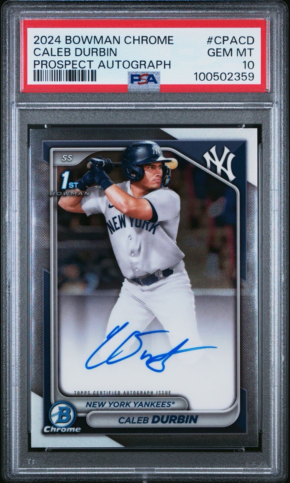 2024 Bowman Chrome Caleb Durbin 1st Auto PSA 10 | eBay