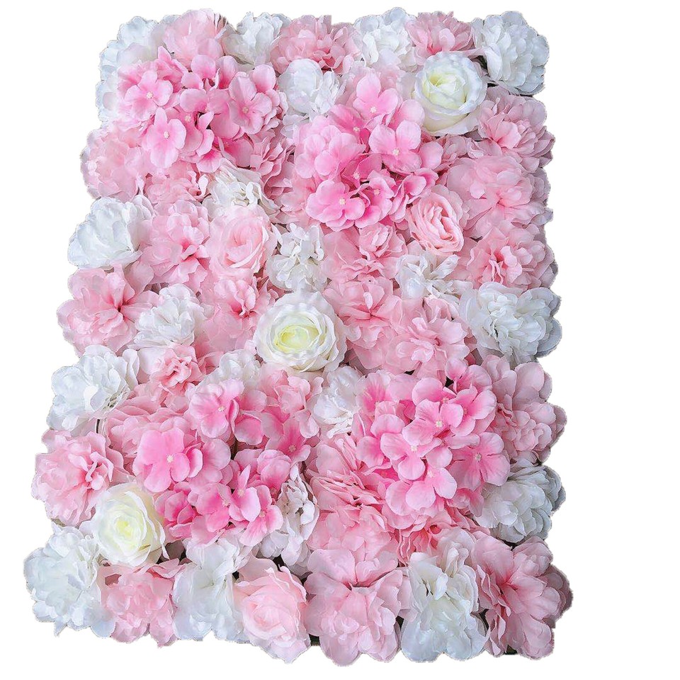 12Pcs Artificial Silk Flower Wall Panel Floral Backdrop Party Wedding ...
