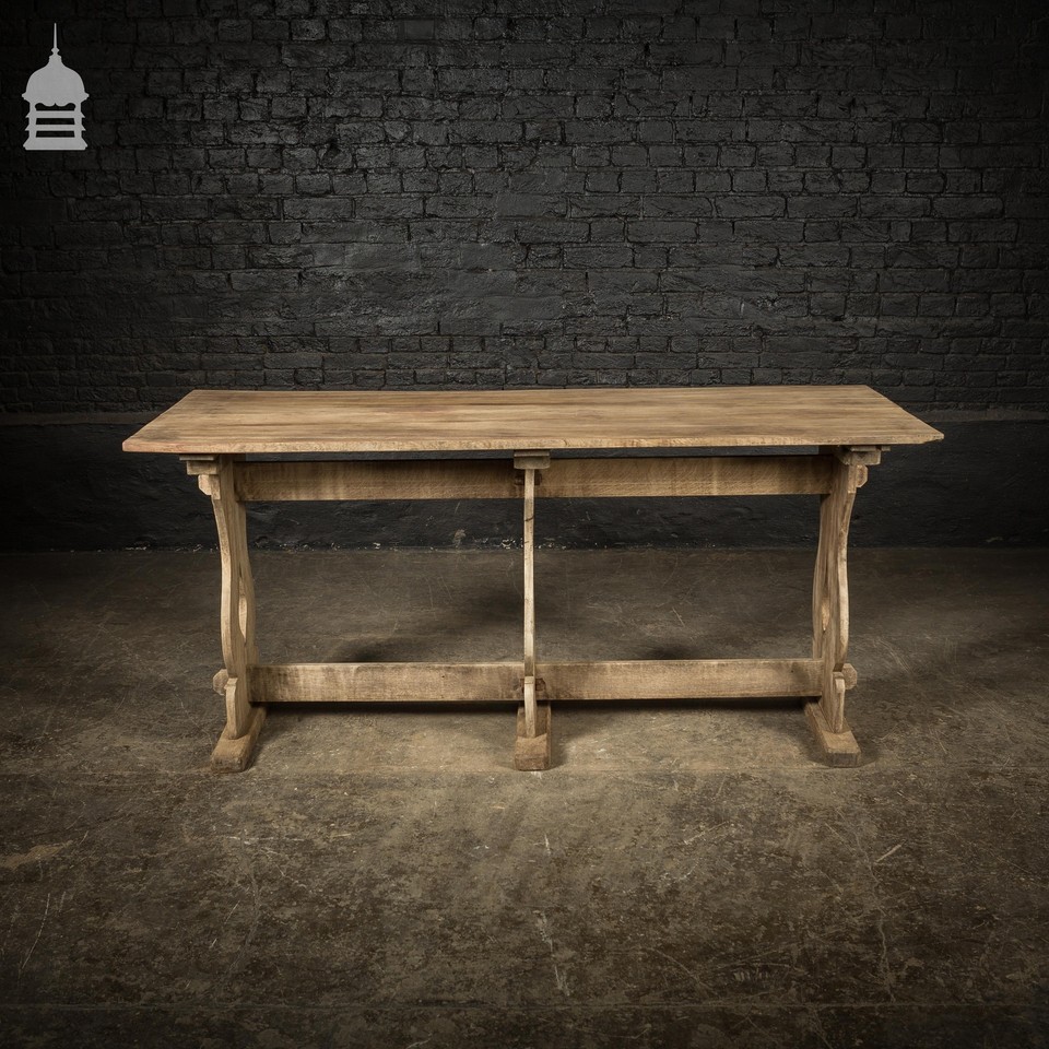 Vintage 4 Plank Iroko Dining Table With Weathered Finish | eBay UK