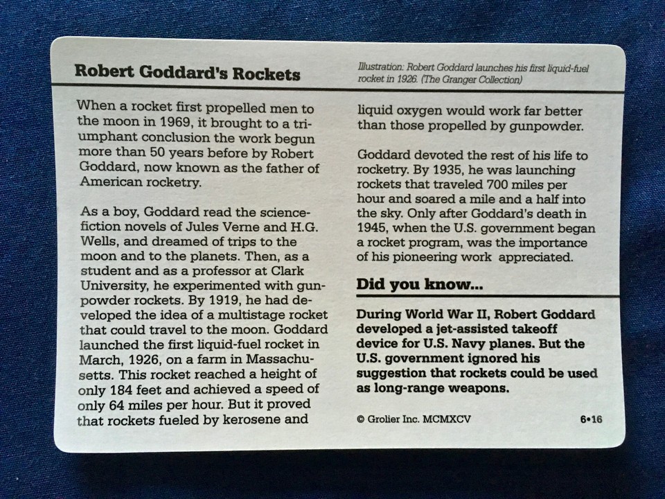 ROBERT GODDARD'S ROCKETS (Discoveries & Inventions) STORY OF AMERICA ...