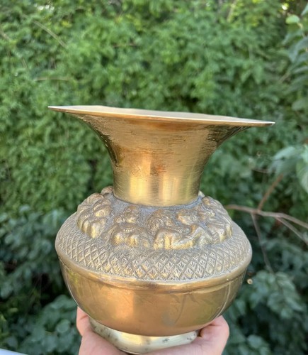 Old heavy rustic brass spittoon Kama Sutra Relief planter - aged | eBay